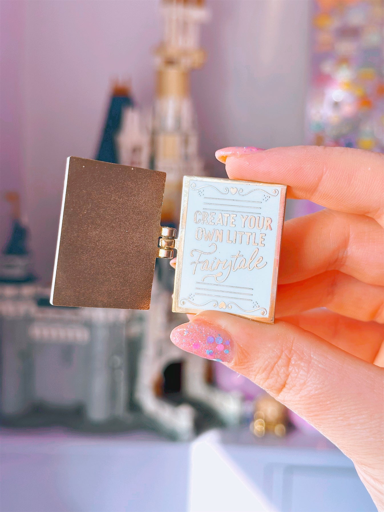 Create your Own Fairytale Book Gold Enamel Pin | Emily Harvey Art
