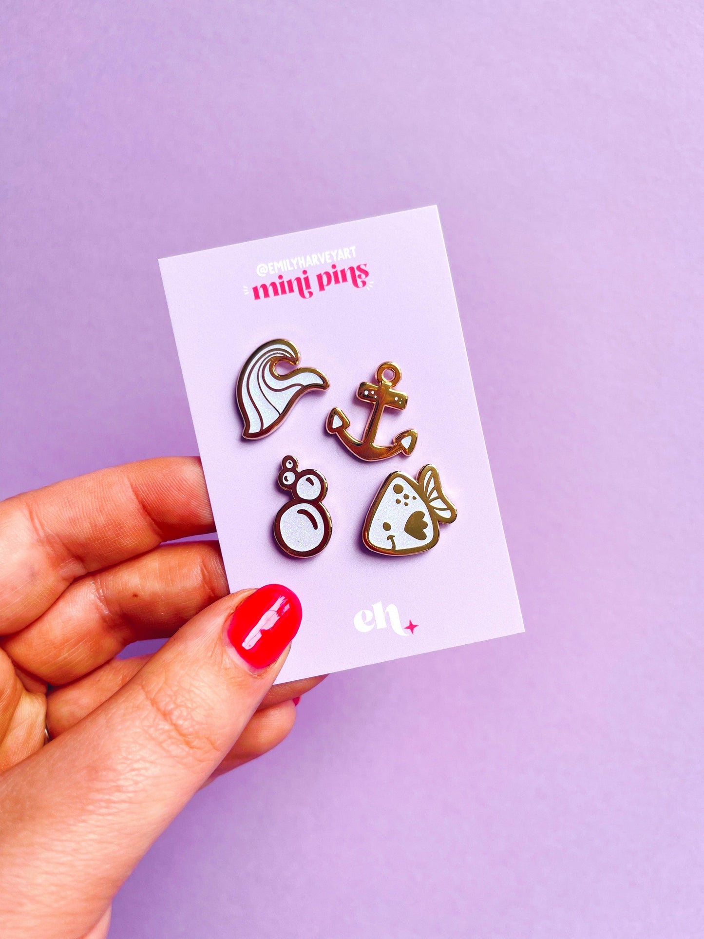 Cute Fish Mini Enamel Pin | Emily Harvey Art
