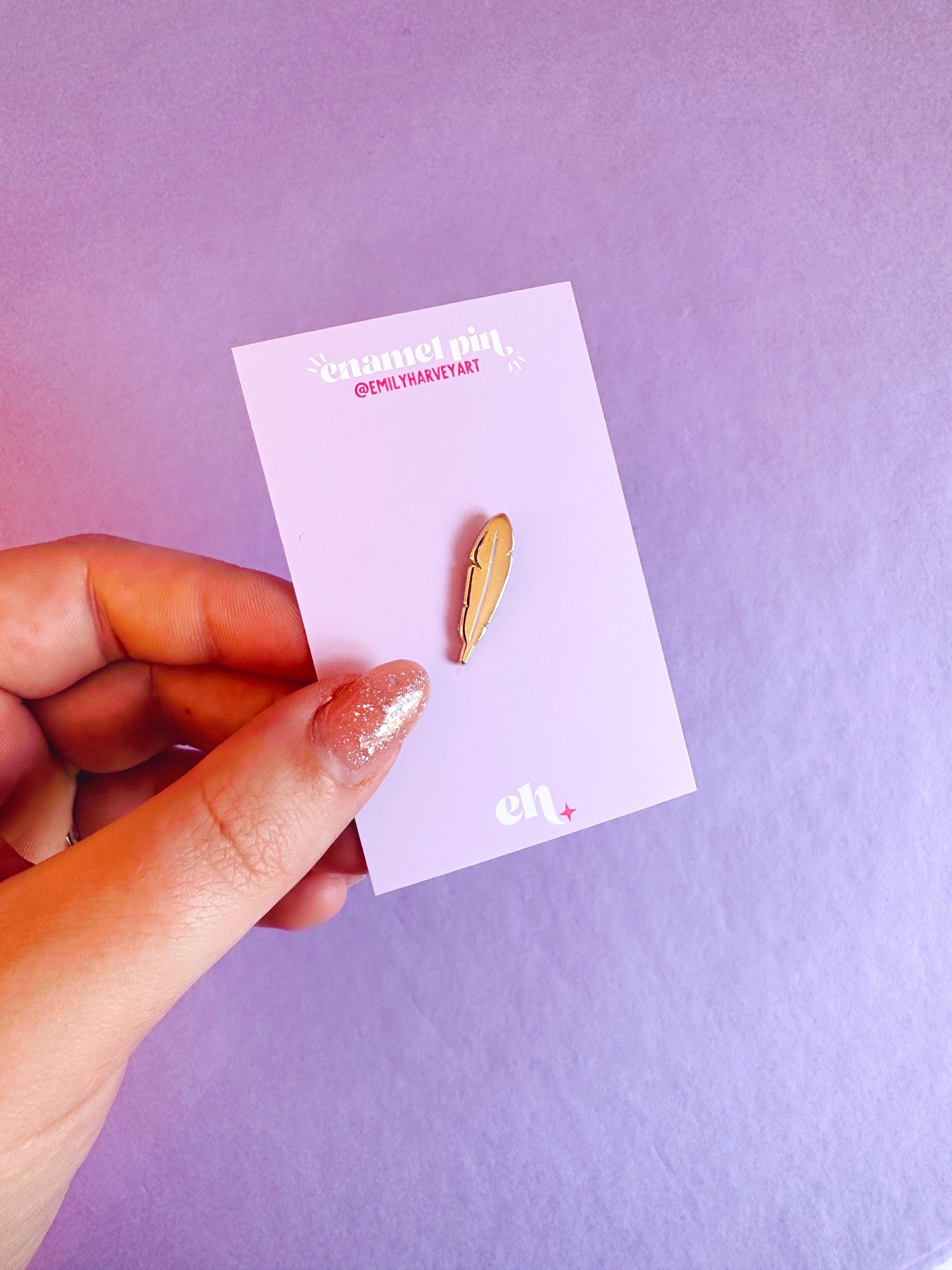 Feather Mini Enamel Pin | Emily Harvey Art