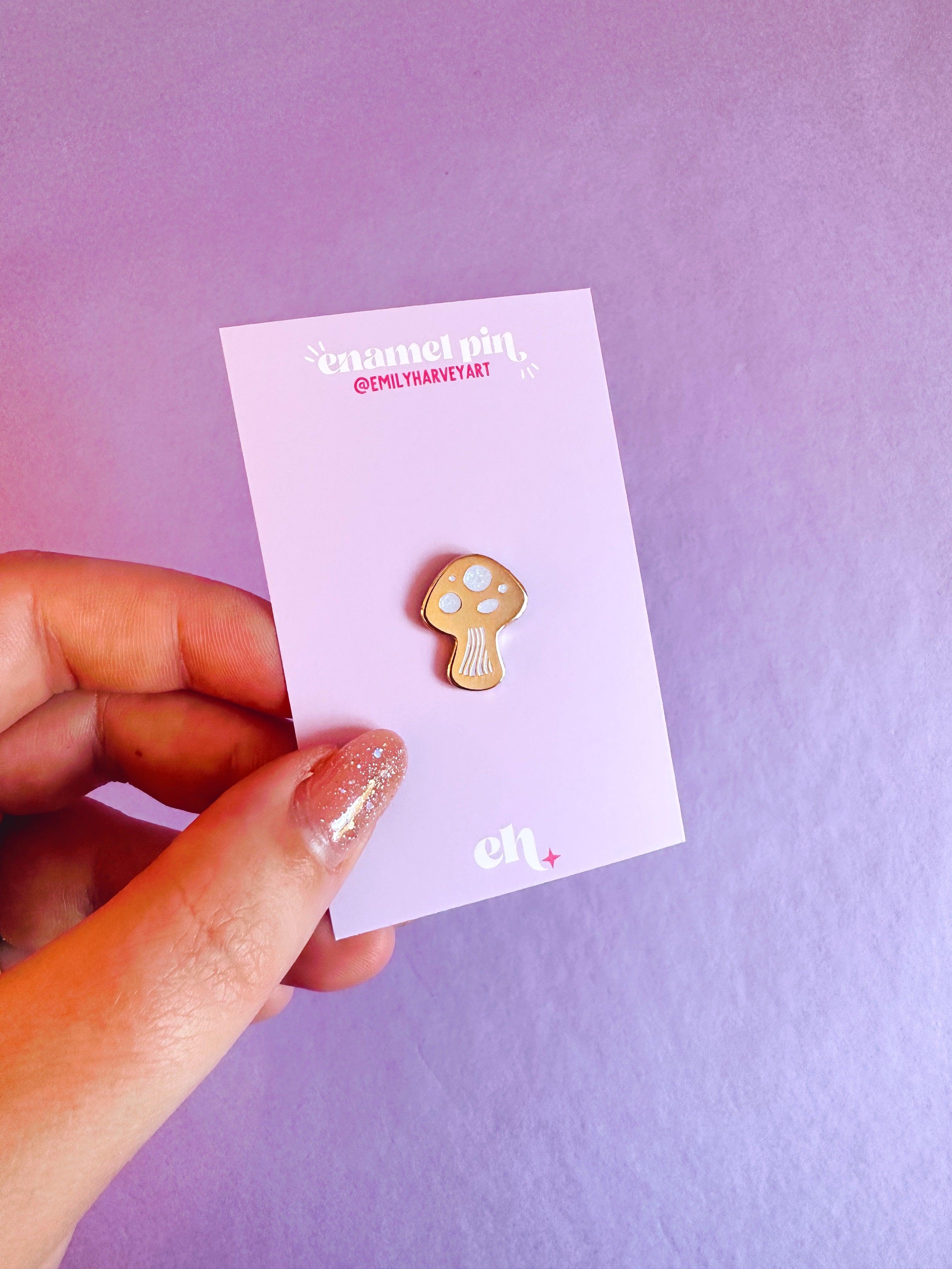 Mushroom Mini Enamel Pin | Emily Harvey Art