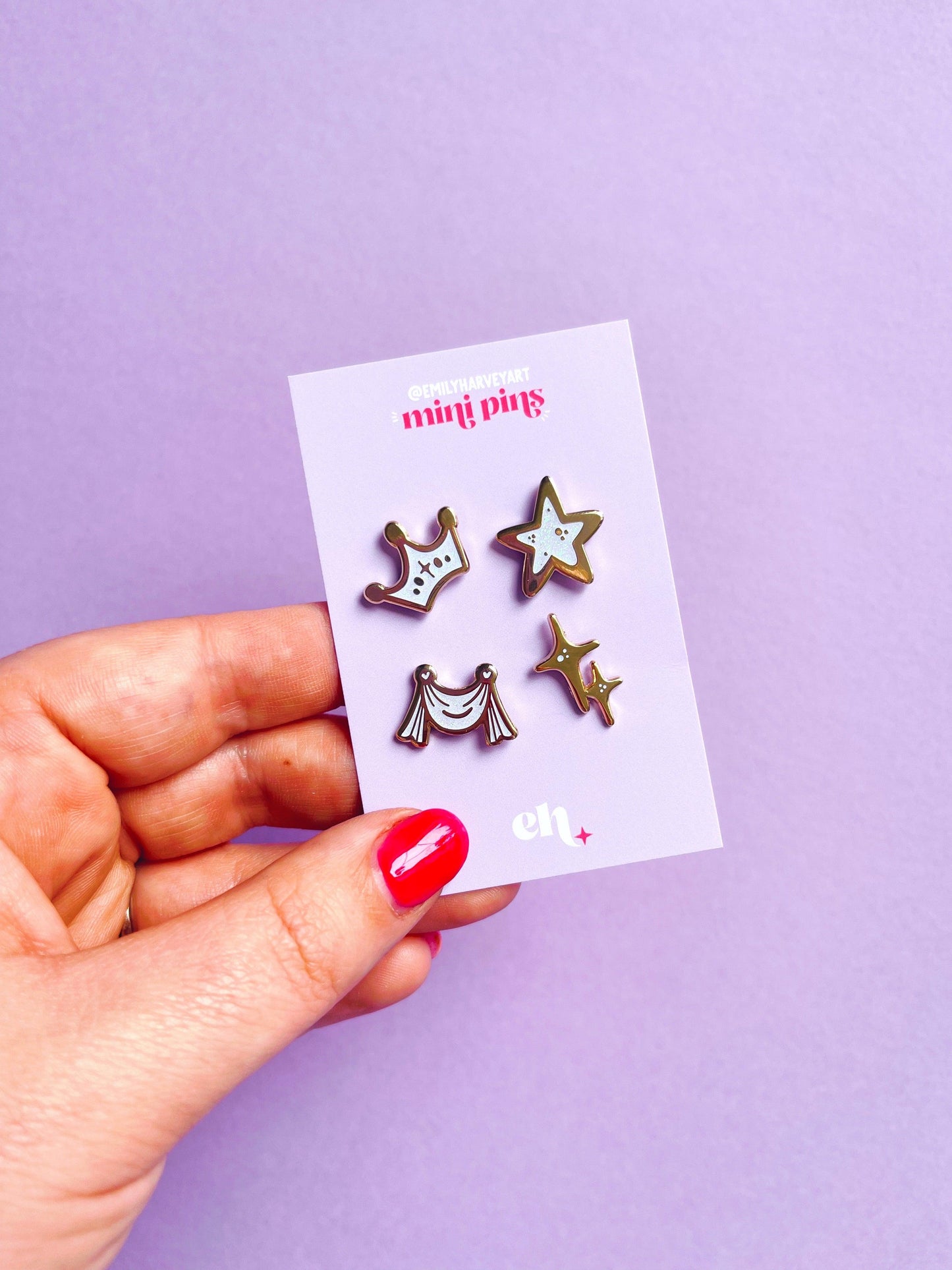 Sparkle Mini Enamel Pin | Emily Harvey Art