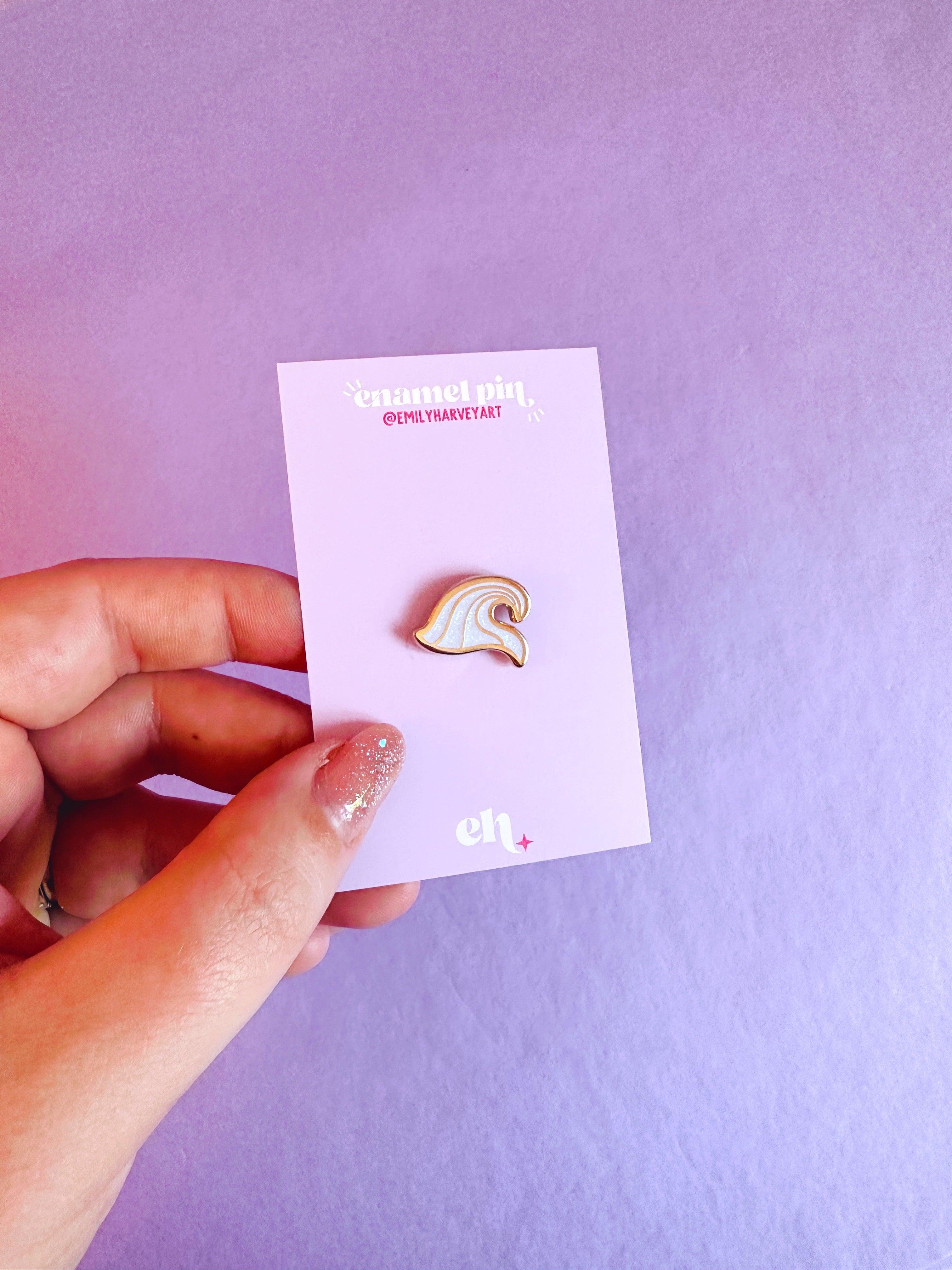 Wave Mini Enamel Pin | Emily Harvey Art