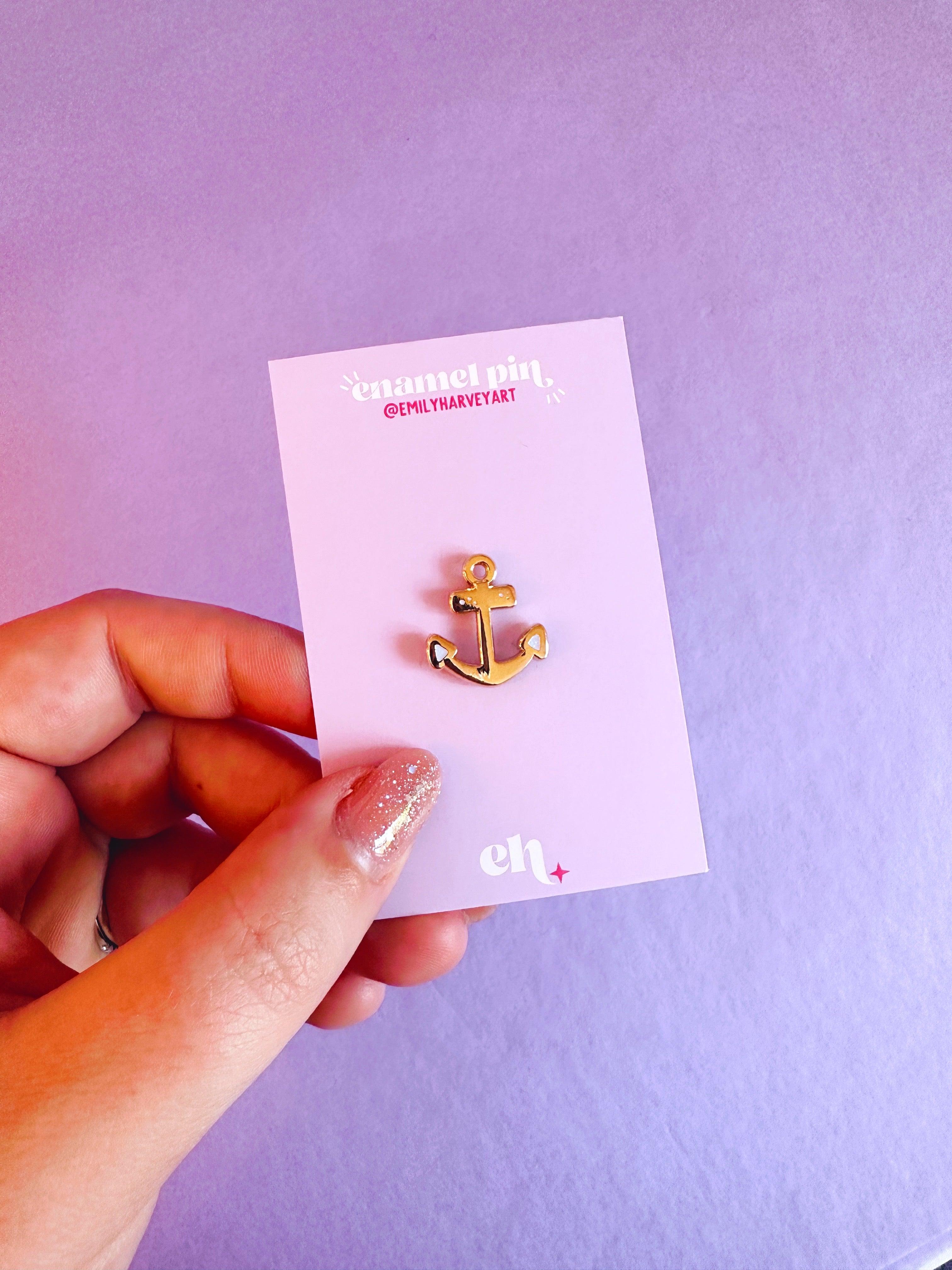 Anchor Mini Enamel Pin | Emily Harvey Art